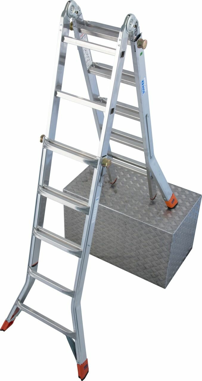 Лестница Krause Telematic 4X5 129963 Шарнирная Телескопическая, Длина 5.35 М, Нагрузка 150 Кг.