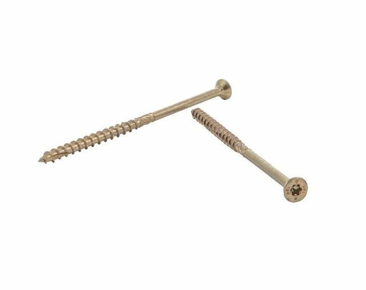 Саморез (шуруп) для дерева Rusconnect 8х200 мм, потайная головка жёлтый (50 шт.)