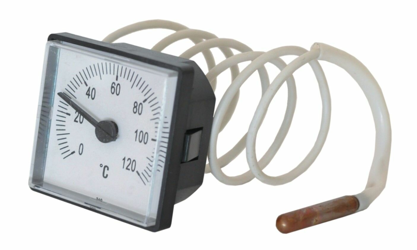 Термометр с выносным датчиком квадратный 45х45мм 0-120C 1000мм (LT151)