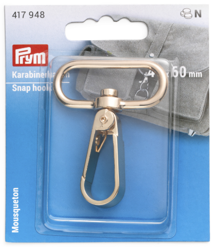 Карабин 40*60мм, сплав цинка, цвет светлого золота PRYM 417948