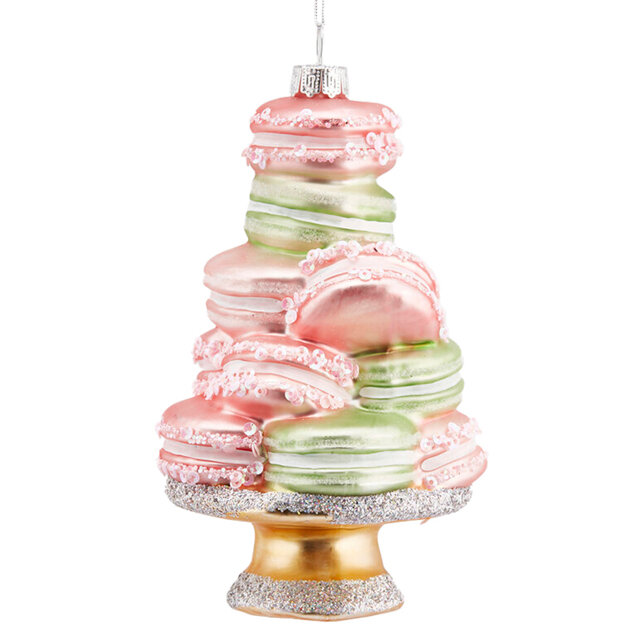 Стеклянная елочная игрушка Macaroon - Dolci Stranieri 14 см, подвеска, EDG (ЭДГ), 684893-75
