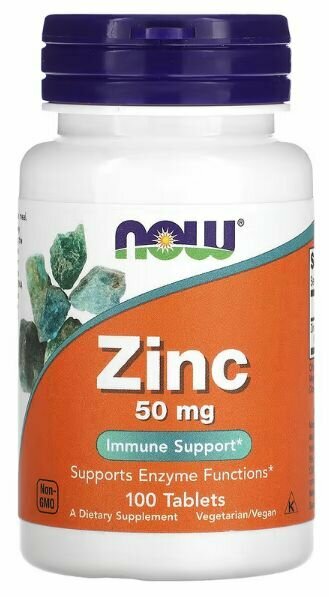 Цинк NOW Zinc Gluconate 50 мг 100 табл