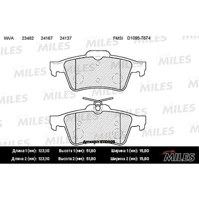 Колодки тормозные FORD FOCUS II/III/MAZDA 3/OPEL VECTRA C/VOLVO S40 задние MILES E110005