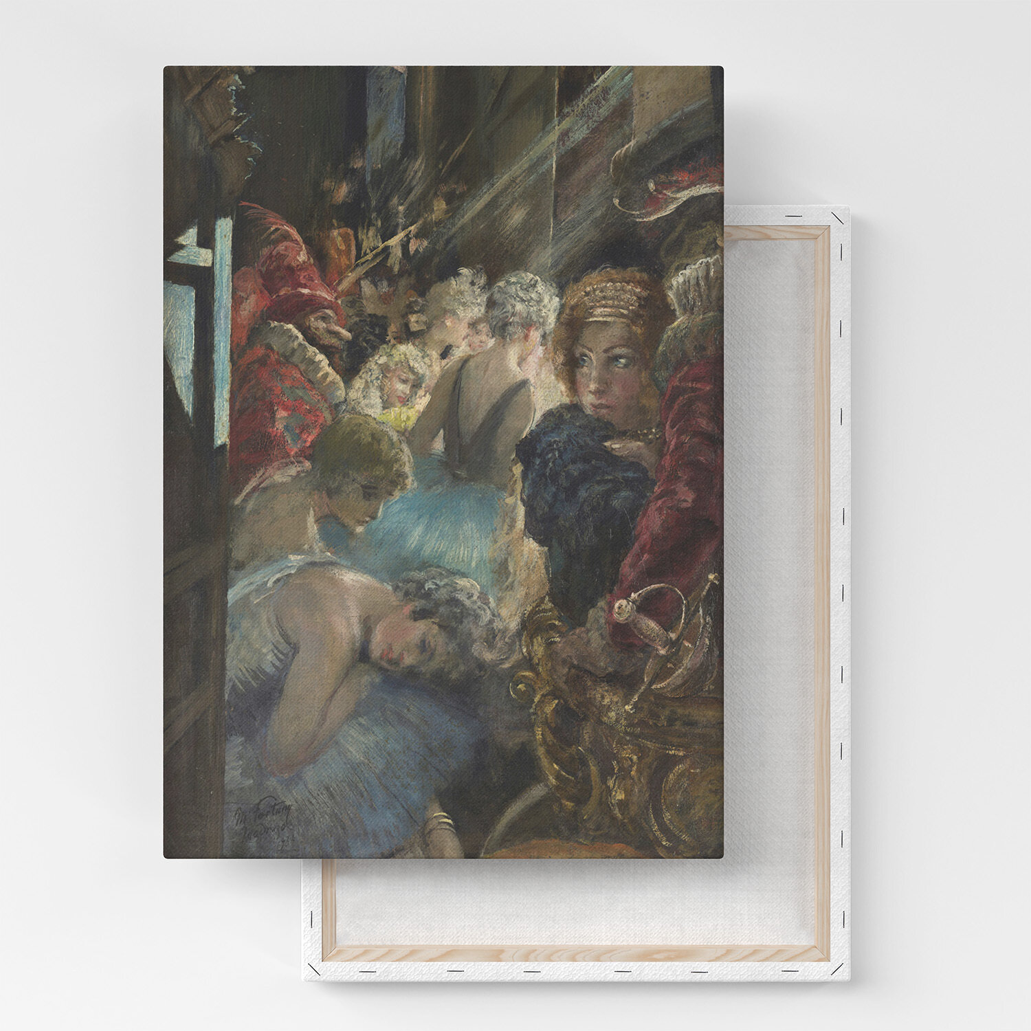 Картина на холсте, репродукция / Мариано Фортуни - Backstage of La Scala Theater / Размер 30 x 40 см