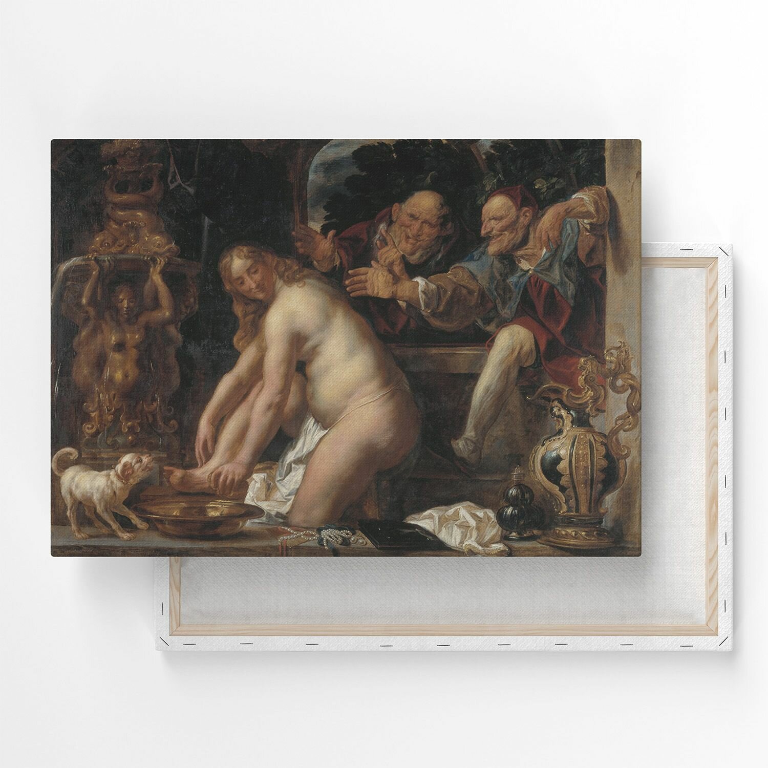 Картина на холсте, репродукция / Якоб Йорданс - Susanna and the Elders / Размер 60 x 80 см