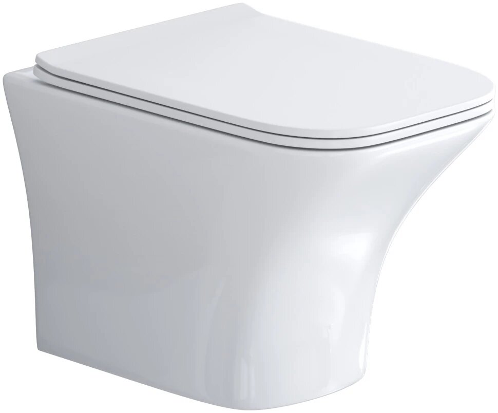 Унитаз подвесной Grossman GR-4476S безободковый, с сиденьем микролифт, белый