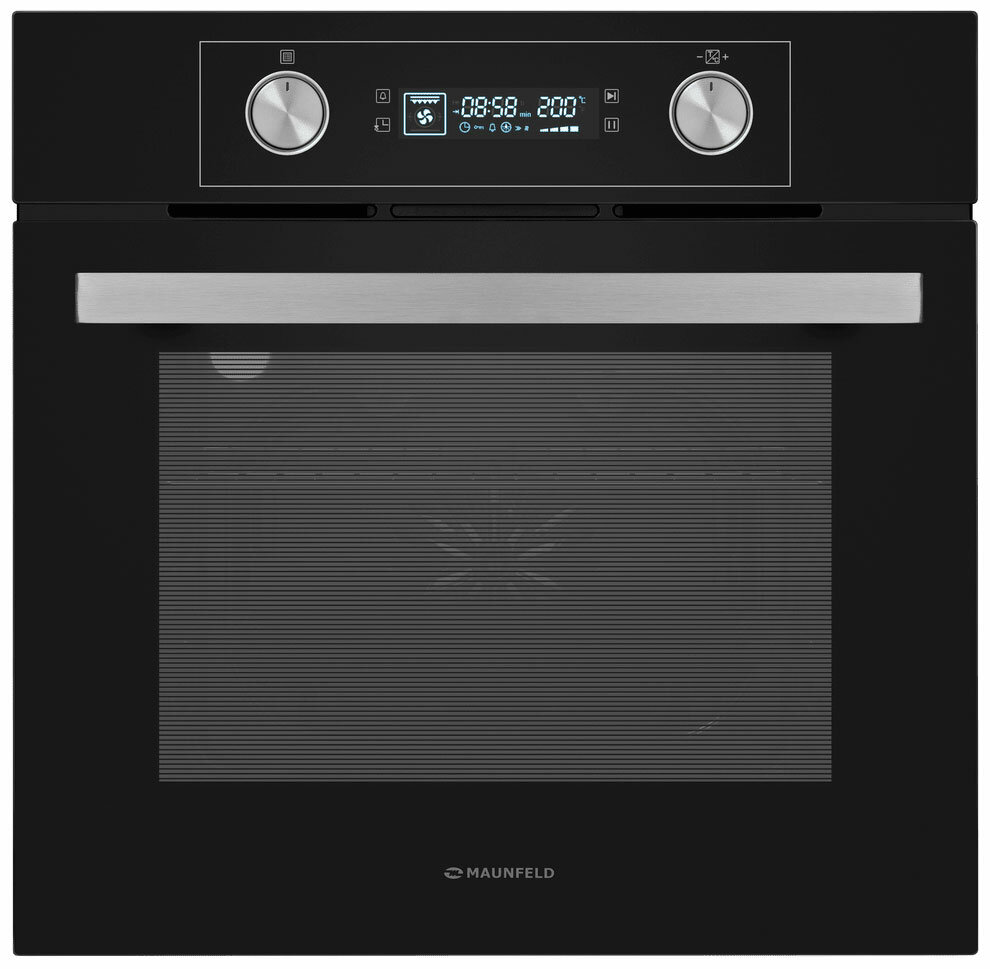 Электрический духовой шкаф Maunfeld AEOH6062B 59 см, 60 л, гриль и конвекция, черный