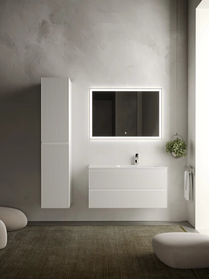 Комплект мебели белый матовый 101 см Sancos Snob R SNR100RW + CN7015 + CI1000