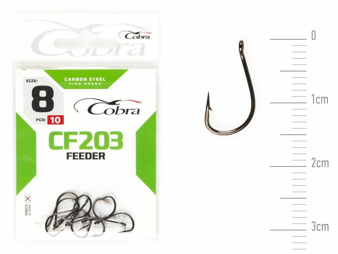 Крючки Cobra FEEDER сер. CF203 разм. 008 20 шт.
