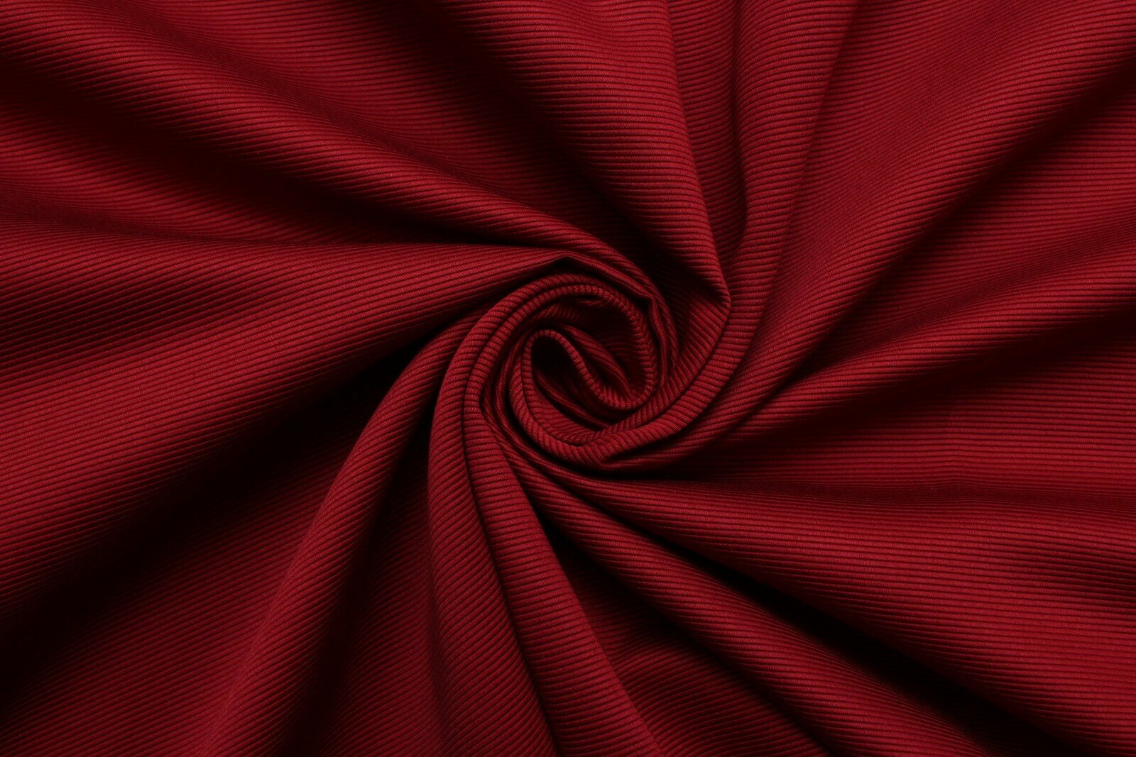 Ткань Хлопок костюмный двухсторонний в рубчик красно-вишнёвый, 700 г/пм, ш154см, 0,5 м