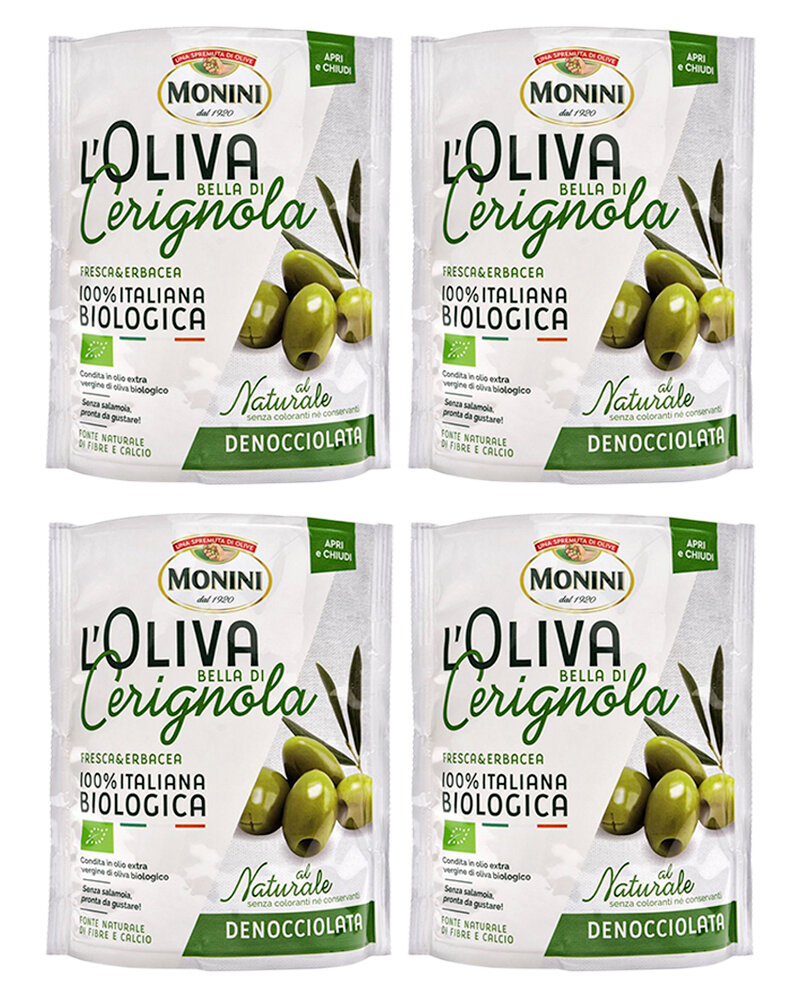 Оливки без косточки Monini БИО Bella di Cerignola 150 гр. - 4 шт.