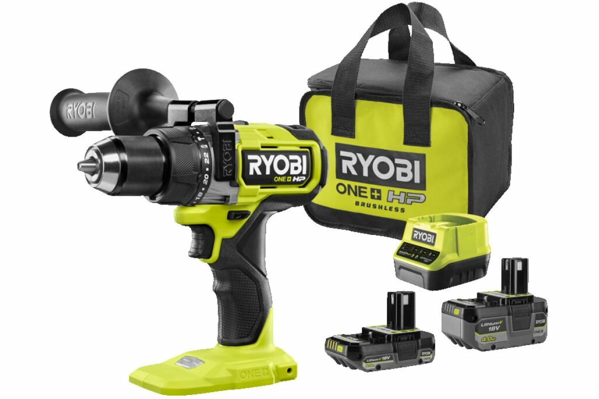 Ударная, бесщеточная дрель-шуруповерт Ryobi RPD18X-242S 18В