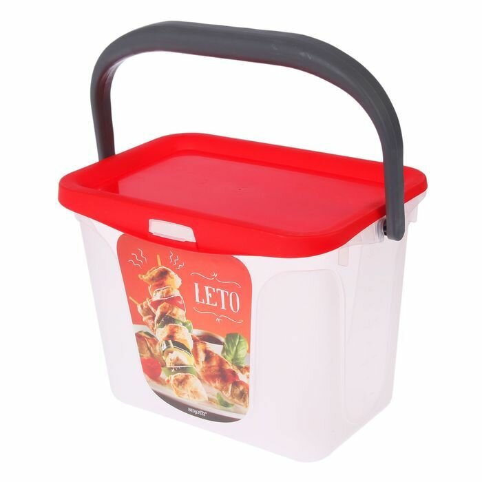 Контейнер пищевой, для шашлыка Leto, 6 л, цвет роза, емкость для хранения пищевых продуктов