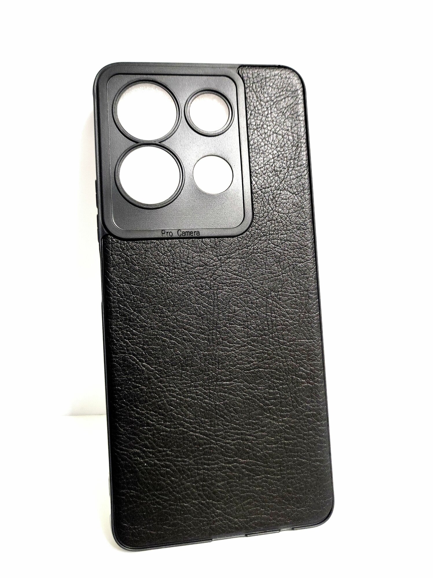 Infinix Note 30 чёрный чехол из эко-кожи силиконовый для Инфиникс нот 30 накладка бампер