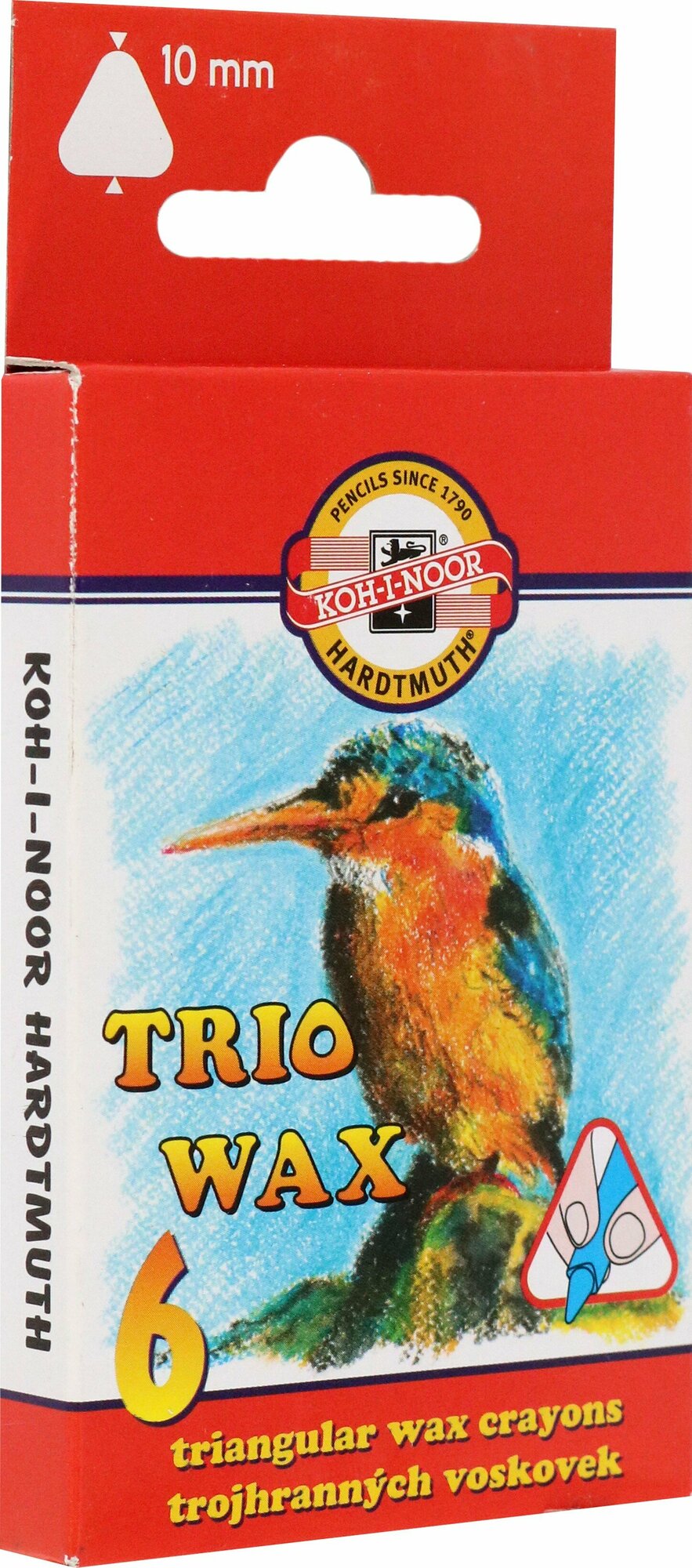 Мелки восковые Trio, 6 цветов в картонной упаковке.
