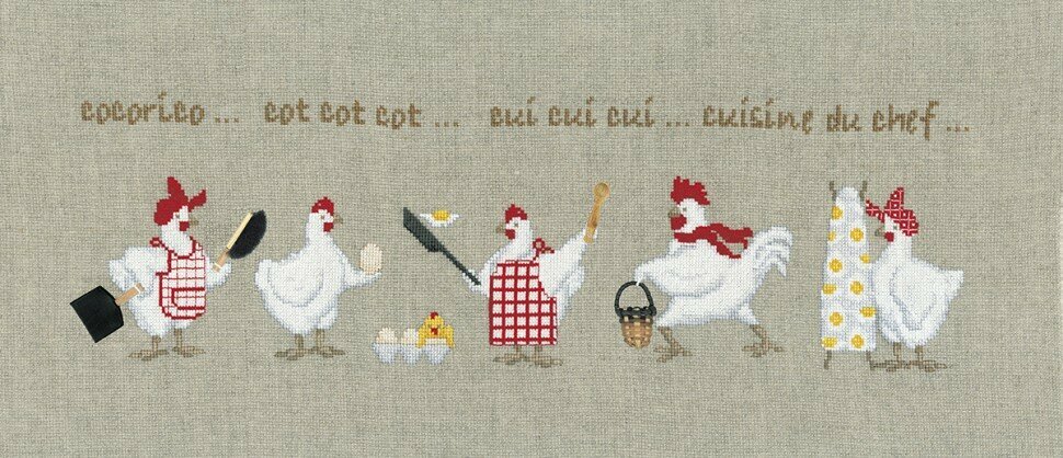 Набор для вышивания Le Bonheur des Dames #1058 Les Petites Menageres (Маленькие домохозяйки), Счетный крест, 40.5 х 12.5 см