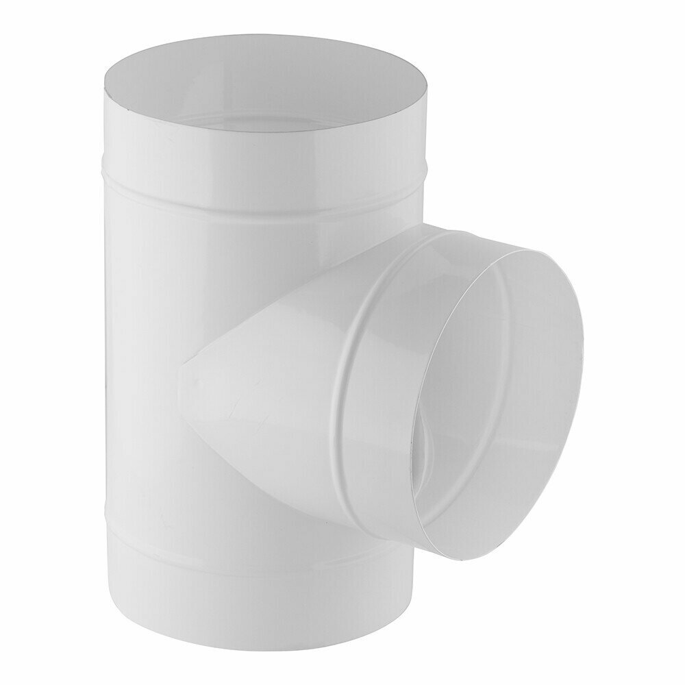 Тройник для круглых воздуховодов d125 мм 90° стальной Era белый Era 12,5ТМ