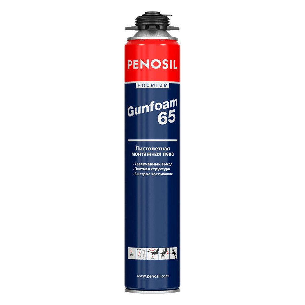 Пена монтажная профессиональная Penosil Premium Gunfoam 65 / Gunfoam 65 153 летняя 870 мл