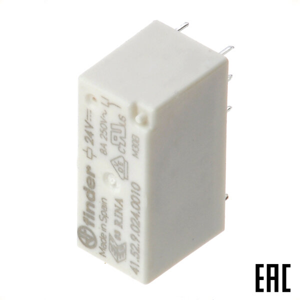 Реле промежуточное 41.52.9.024.0010 24В DC 8А 2пере клавишный контакта серия 41 (Finder) (2 шт. в комплекте)