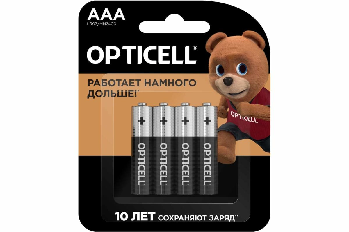 OPTICELL AAA батарейки 4 шт 5051002 для пультов, плееров и портативной техники