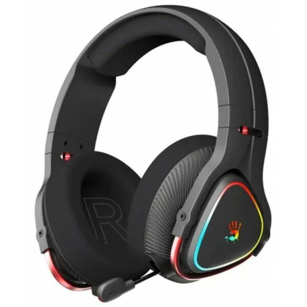 Гарнитура Bloody MR710 чёрный, беспроводная + проводная, Bluetooth, до 44 ч, подсветка