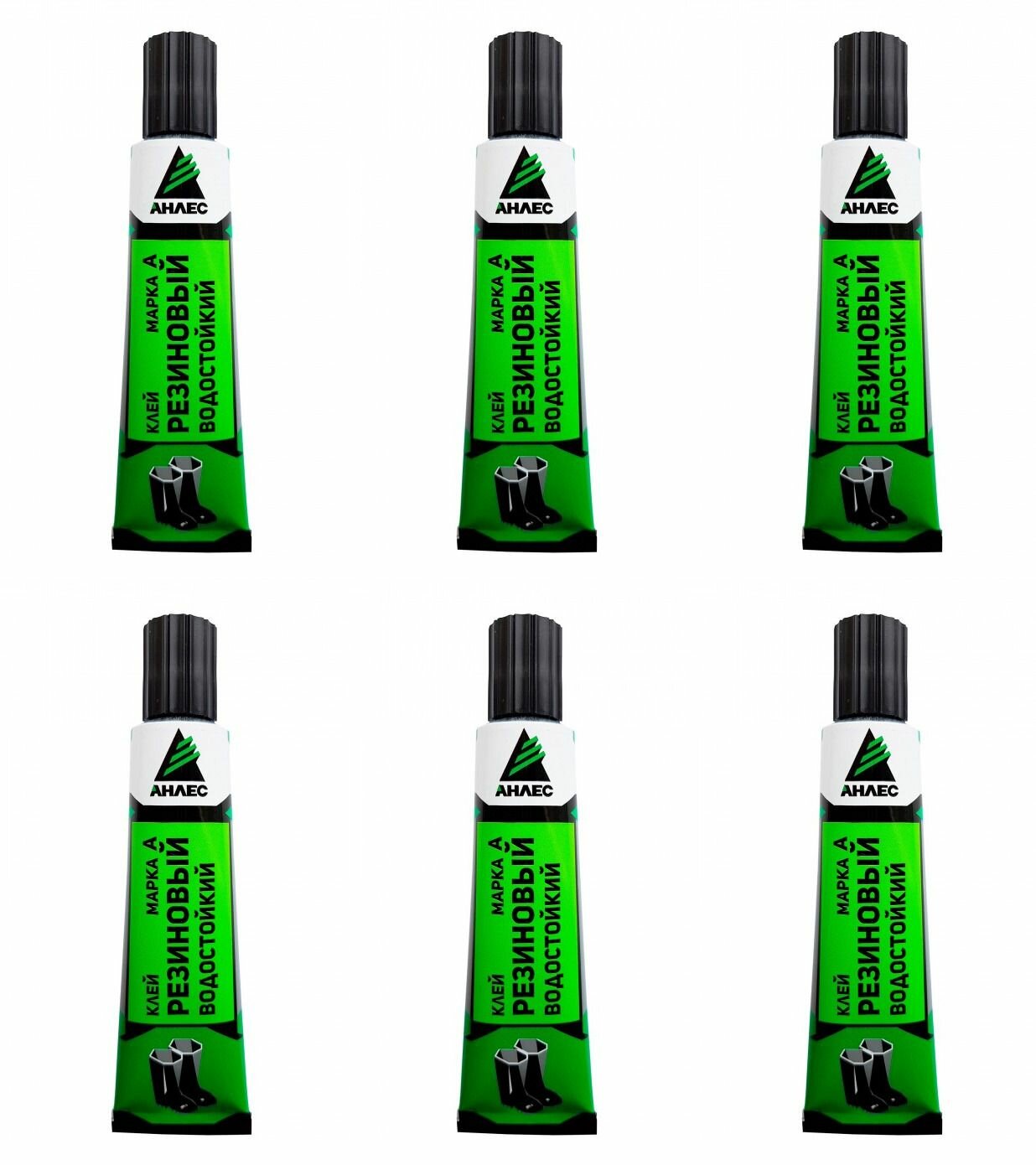 Анлес Клей резиновый водостойкий, 40 мл, 6 шт