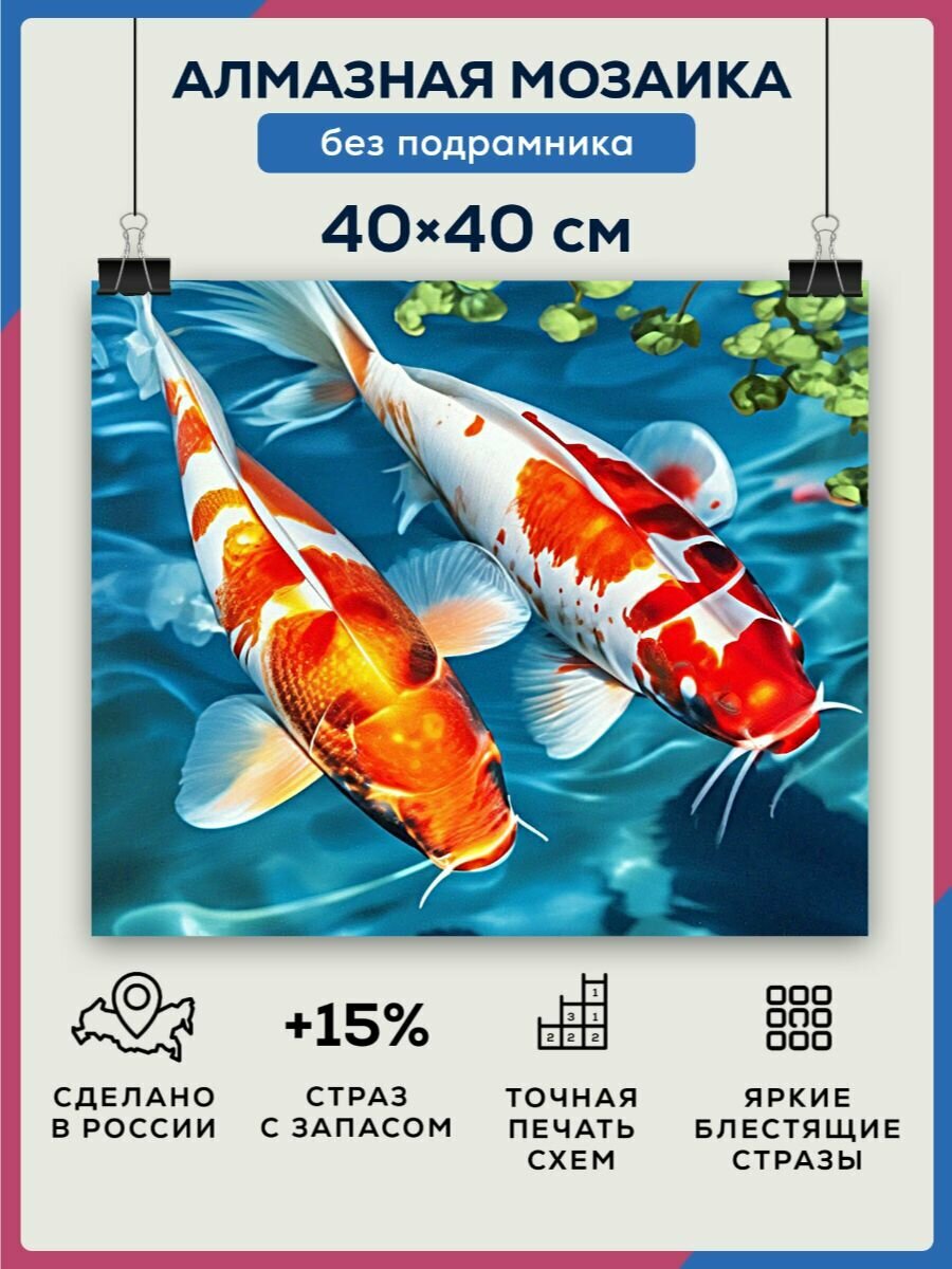 Алмазная мозаика 40x40 Два сома без подрамника