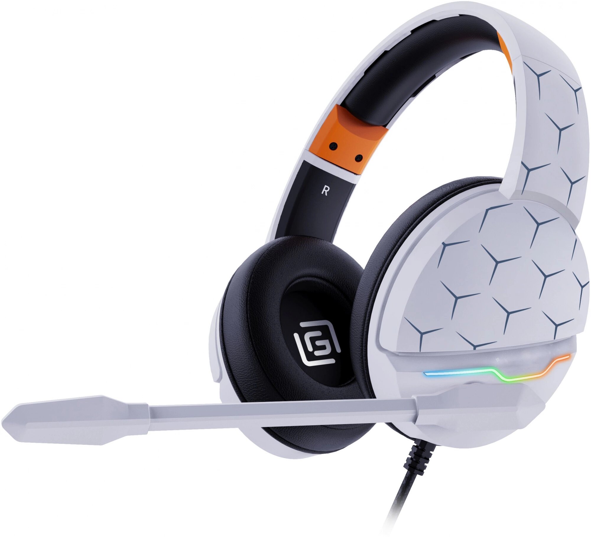 Наушники с OKLICK микрофоном HS-L710G белый/черный 2м мониторные