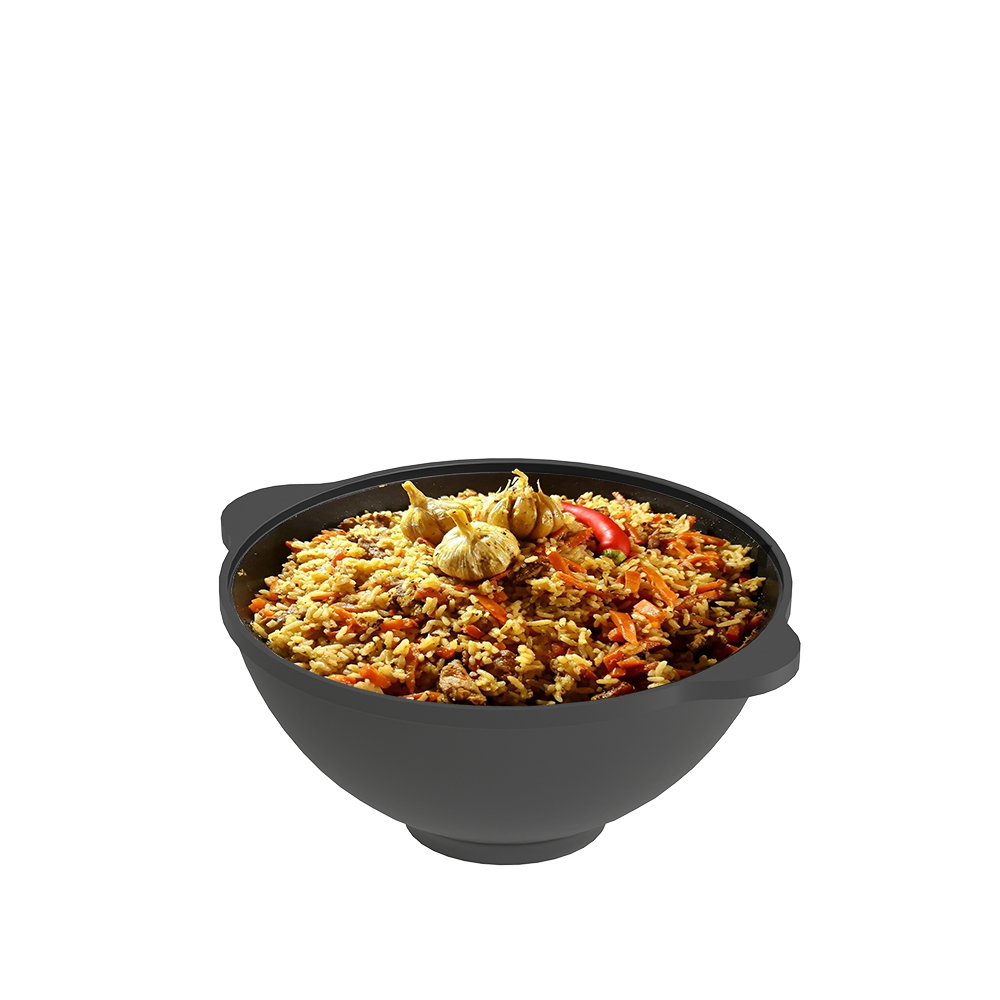 Казан Везувий "Традиционный азиатский", серый чугун, 6 л, черный