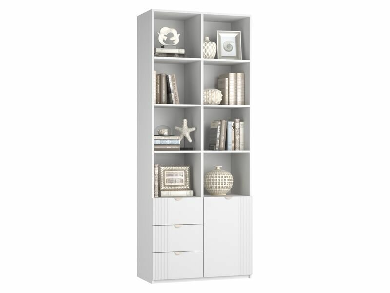 Шкаф пенал с полками "Санторини 4" 80х202х40 Лотос