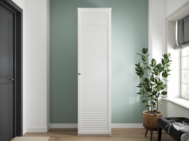 Шкаф пенал для одежды "Канзас 2" 57х220х45 Белый