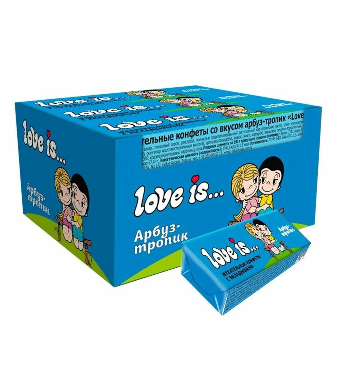 Жевательная конфета Love Is Арбуз-тропик 20 г х 24 шт