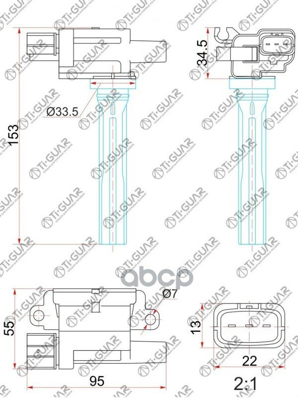 Катушка зажигания TG-33410-66D01Ti-GUAR Ti-Guar арт. TG3341066D01