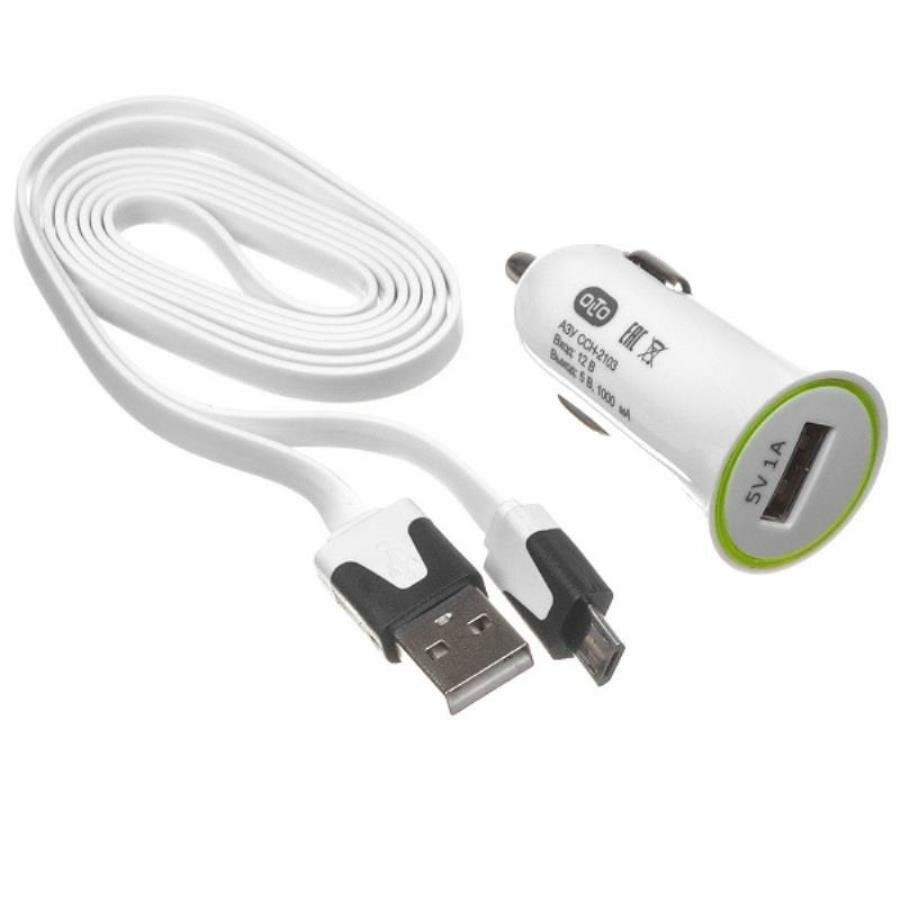 OLTO Автомобильное зарядное устройство OLTO CCH-2103 DC/DC (5V 1A), USB гн, кабель microUSB