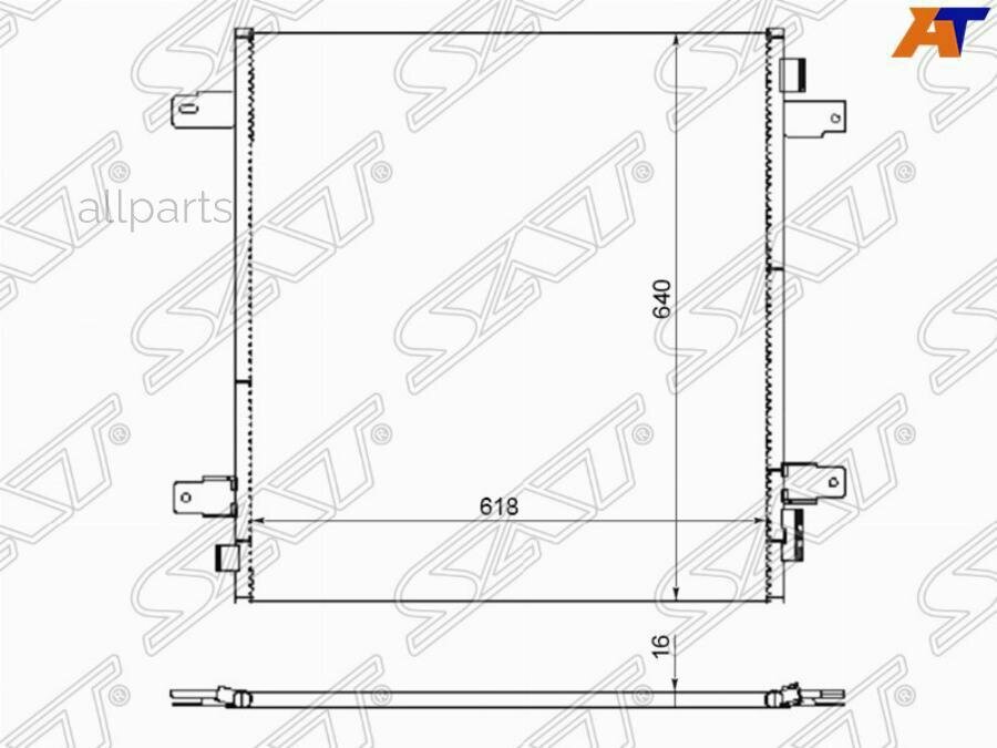 SAT ST-NSQ5-394-0 Радиатор кондиционера Nissan Patrol 10-24 / Infiniti QX56 10-13 / QX80 13-20