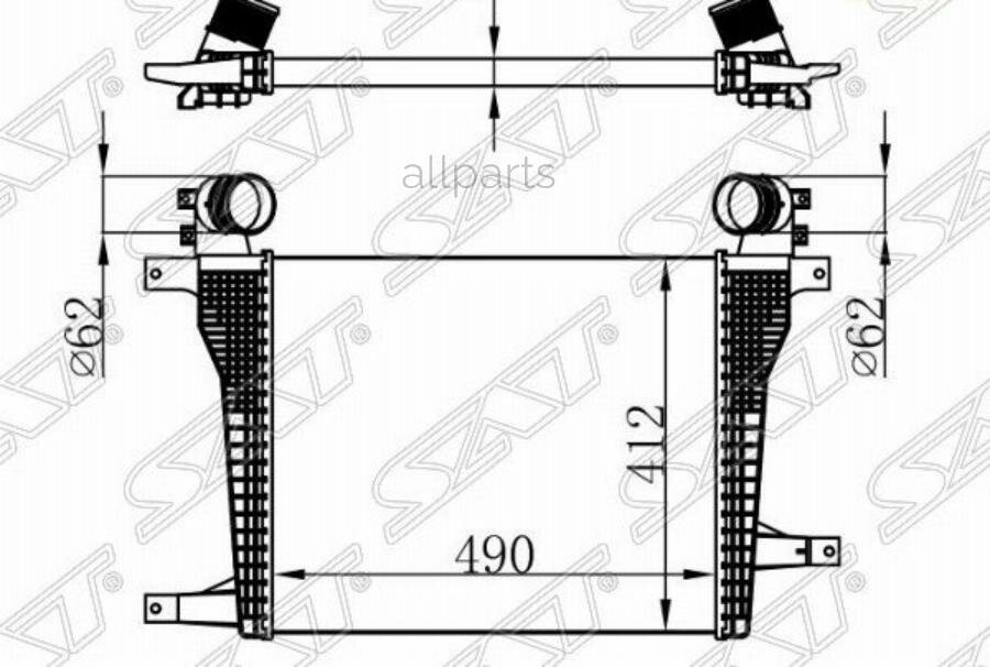 SAT ST-20874705 Интеркулер CHEVROLET CAPTIVA/OPEL ANTARA 2,2D 11-
