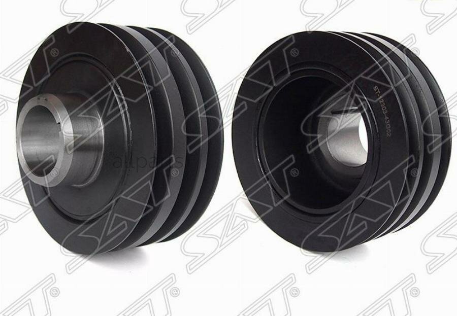 SAT ST-12303-43G02 Шкив коленвала NISSAN DATSUN 92-02/TERRANA/PATHFINDER 86-95/TERRANO II/MISTRAL 96-06 двиг. TD25/TD27