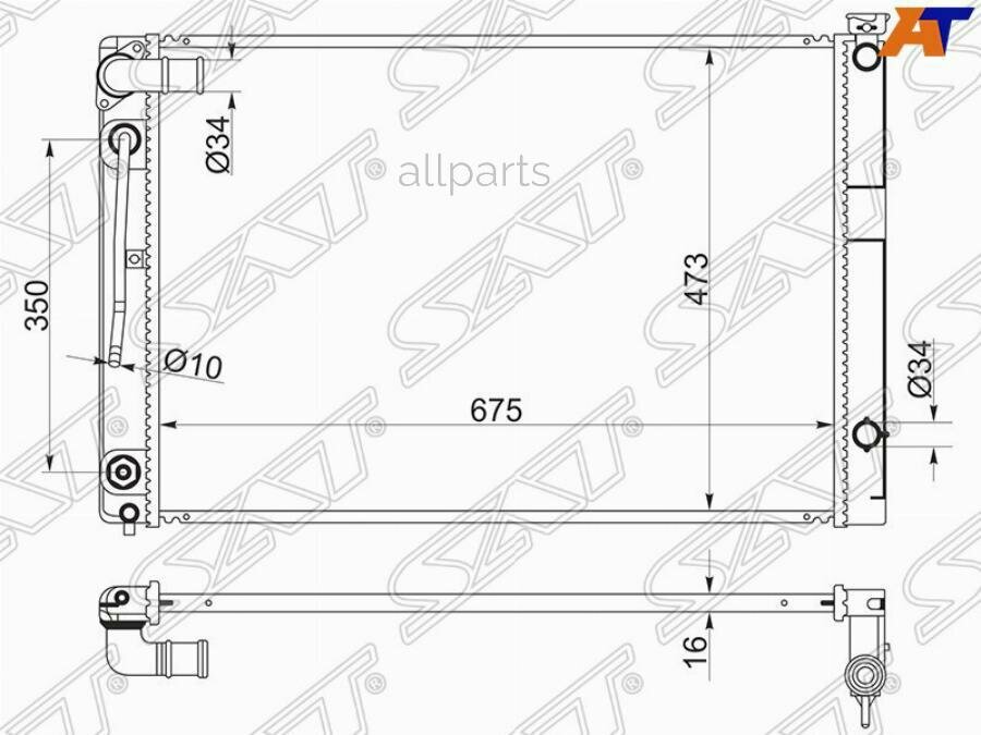 SAT TY0030-ANH10-1 Радиатор Toyota Alphard (H10) 02-08