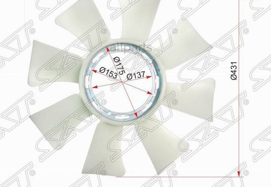 SAT ST-25261-42920 Крыльчатка Kia Sorento 06-09 / Hyundai Grand Starex 07-22