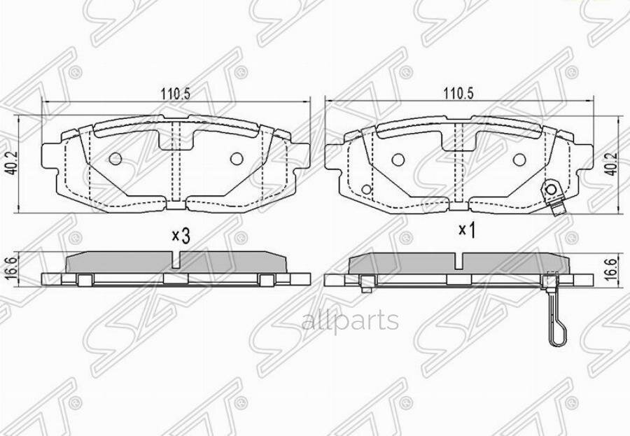 SAT ST-26696-XA010 Колодки тормозные (Сзади) Subaru Impreza 07-12 / Legacy 09-15