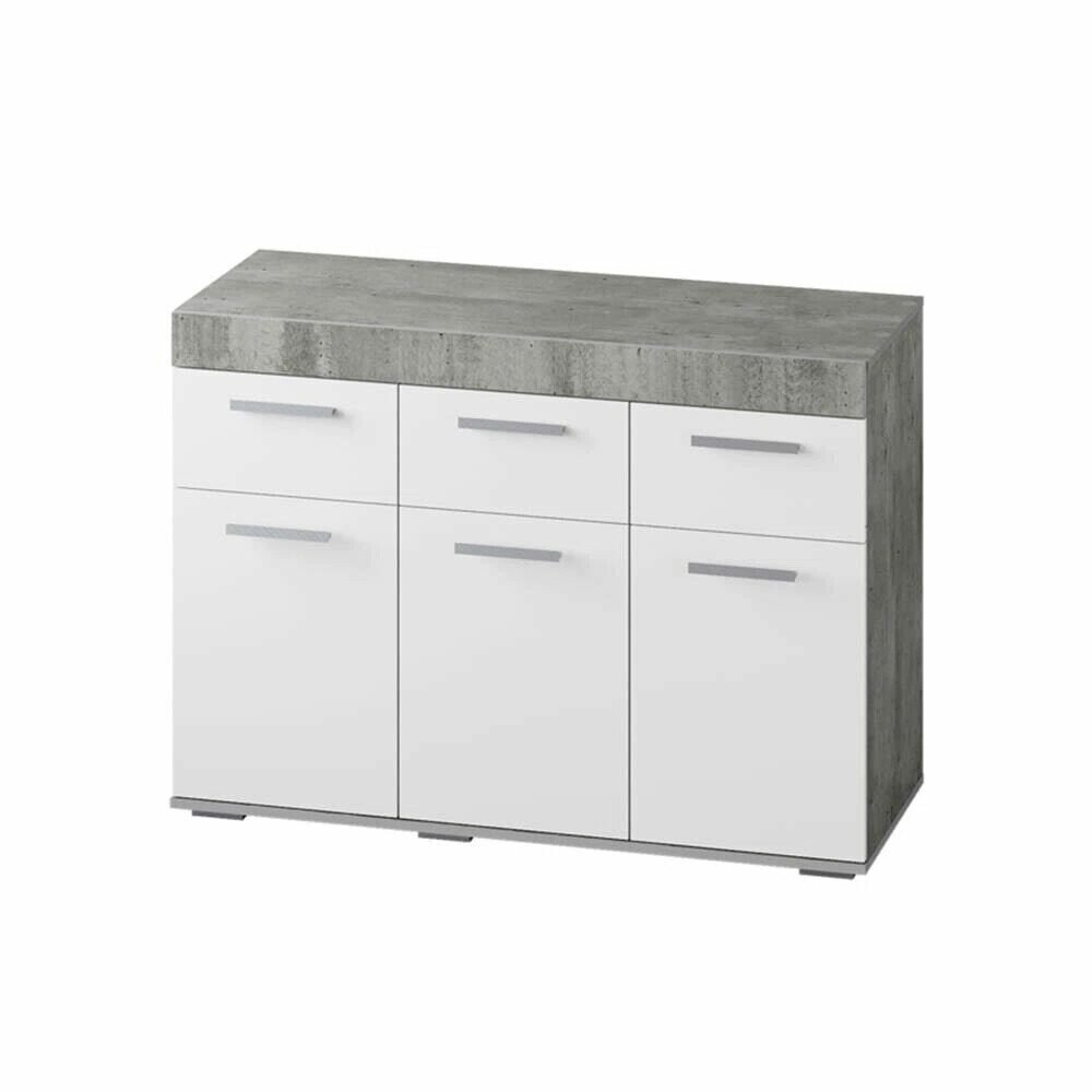 Комод КМ-03 «Инстайл», метрополитан грей/белый (1202х460х856)