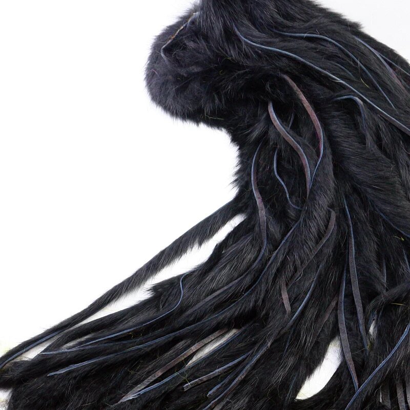 Royal Sissi полоски кроличьего меха для мух Zonker Черный, 8mm half skin zonk, solid black