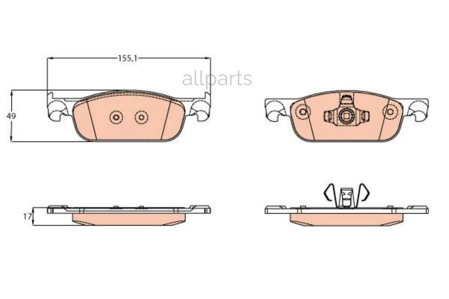 ZF RUSSIA GDB2157 ZFR Колодки передние для RENAULT Logan II 13->/Sandero II 14-> ZF Russia GDB2157 ZFR