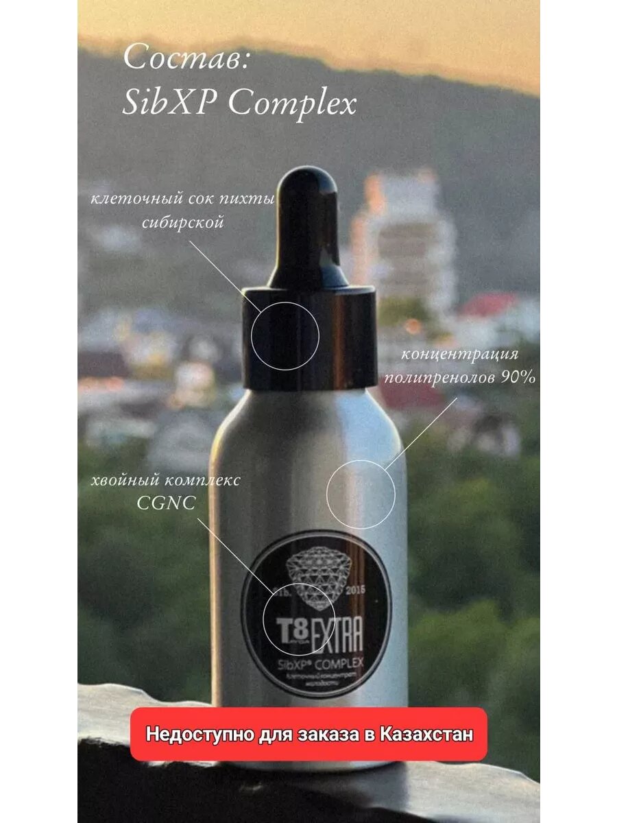 Антиоксидантный хвойный концентрат Tayga8 Т8 Extra, бутылочка, 50мл