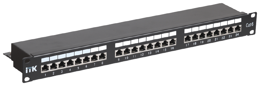 ITK PP24-1UC5ES-D05, 1U 5Е STP, 24 порта (Dual), с кабельным органайзером