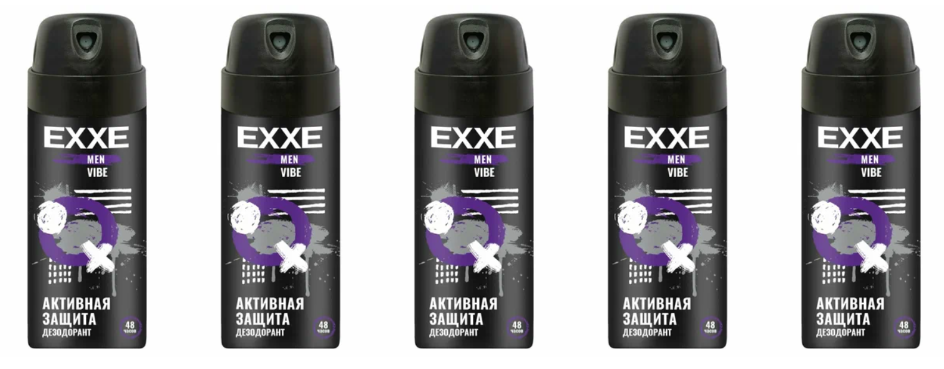 Дезодорант аэрозоль Exxe Men Vibe, 150 мл, 5 шт
