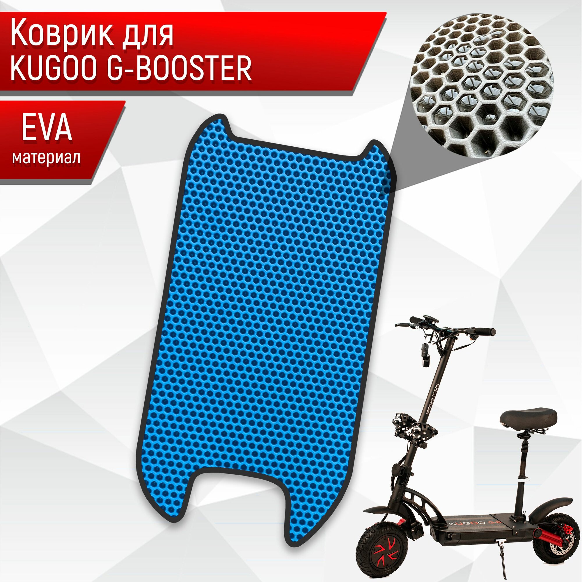 Коврик ЭВА сота для самоката KUGOO G-BOOSTER Синий с Чёрным кантом