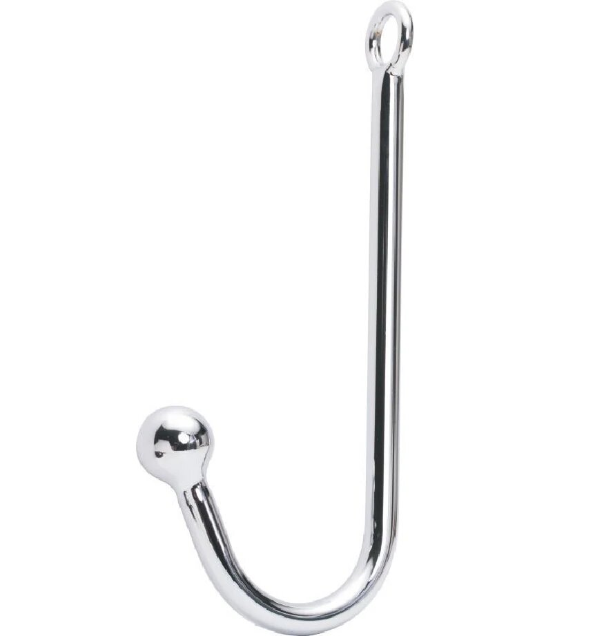 Анальный крюк Notabu, с шариком и водонепроницаемый, серебристый, металл