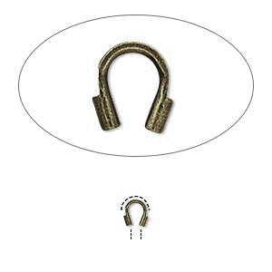 Концевики, 4.5х4мм (внутренний размер 0.55мм), Beadalon, защитные скобы, базовый материал - латунь, античная бронза, 10 пар