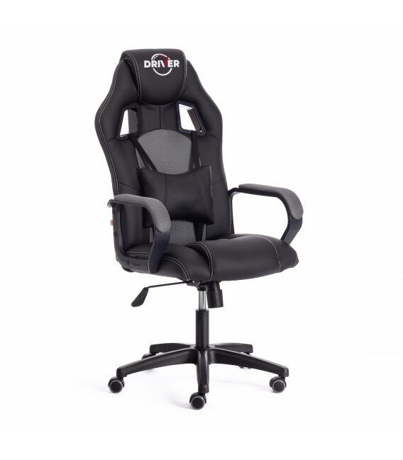 TetChair Кресло компьютерное DRIVER 22 экокожа+ткань, черный / серый